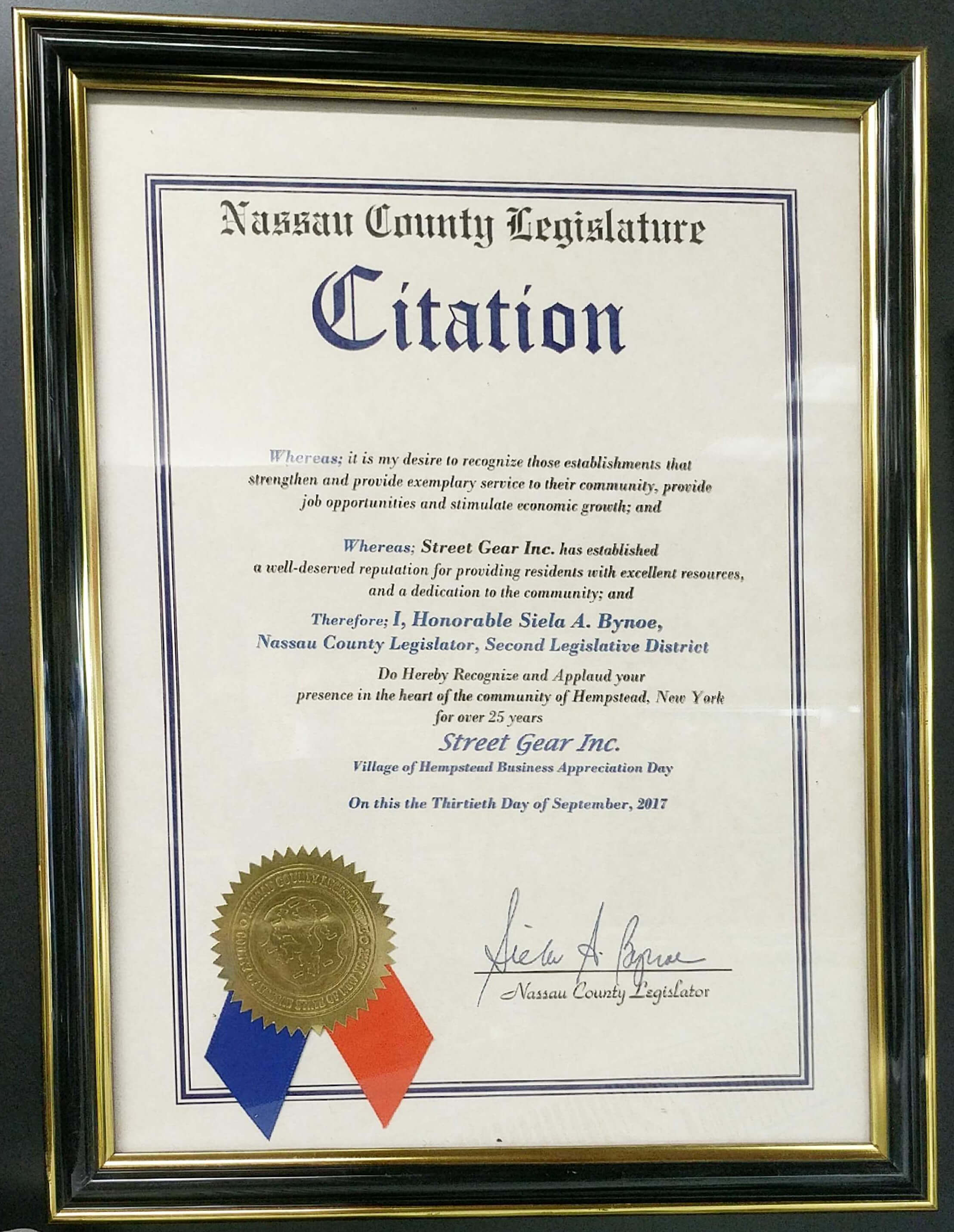 Nassau County Legislature Citation